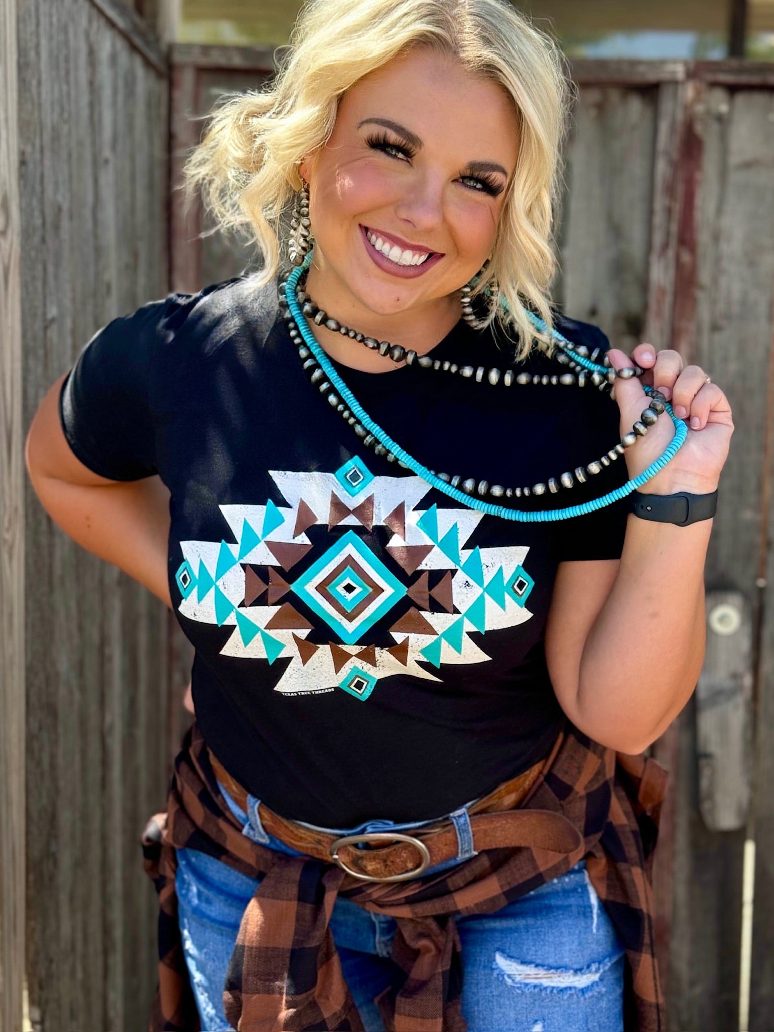 Kearstin Aztec Tee by Texas True Threads – Blessed Buffalo Boutique