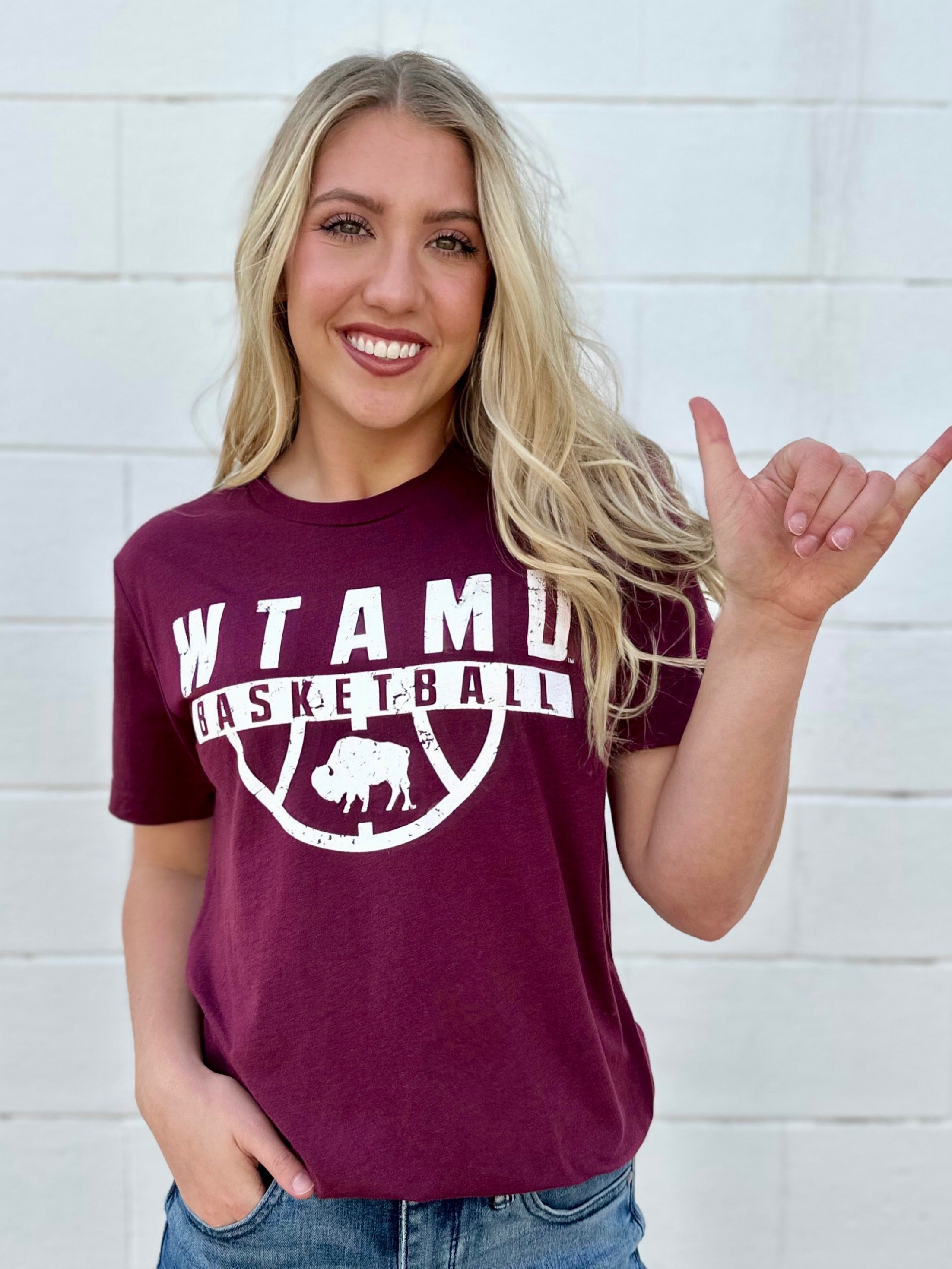 WTAMU Basketball Maroon Tee – Blessed Buffalo Boutique
