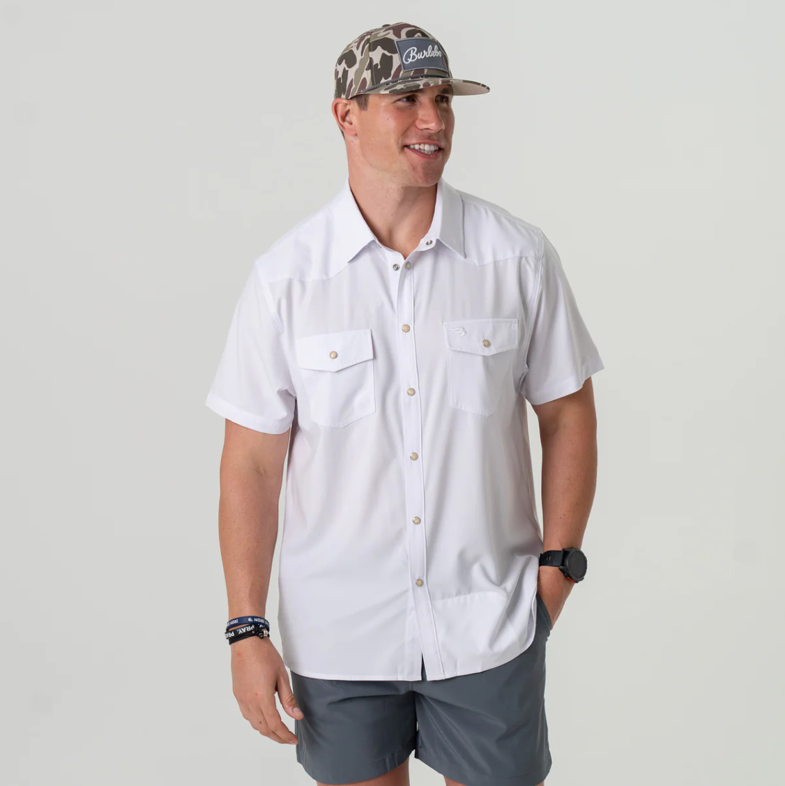 Burlebo Performance Western Shirt - White – Blessed Buffalo Boutique