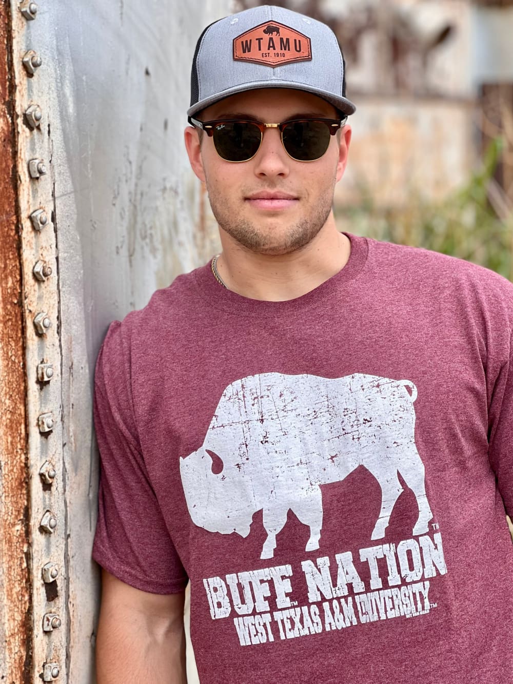 Distressed Wt Buff Nation Maroon Graphic Tee - WT Fan Gear – Blessed ...