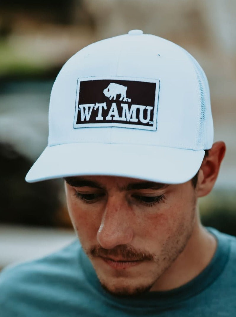 White Wtamu Buffalo Patch Cap @ Blessed Buffalo Boutique